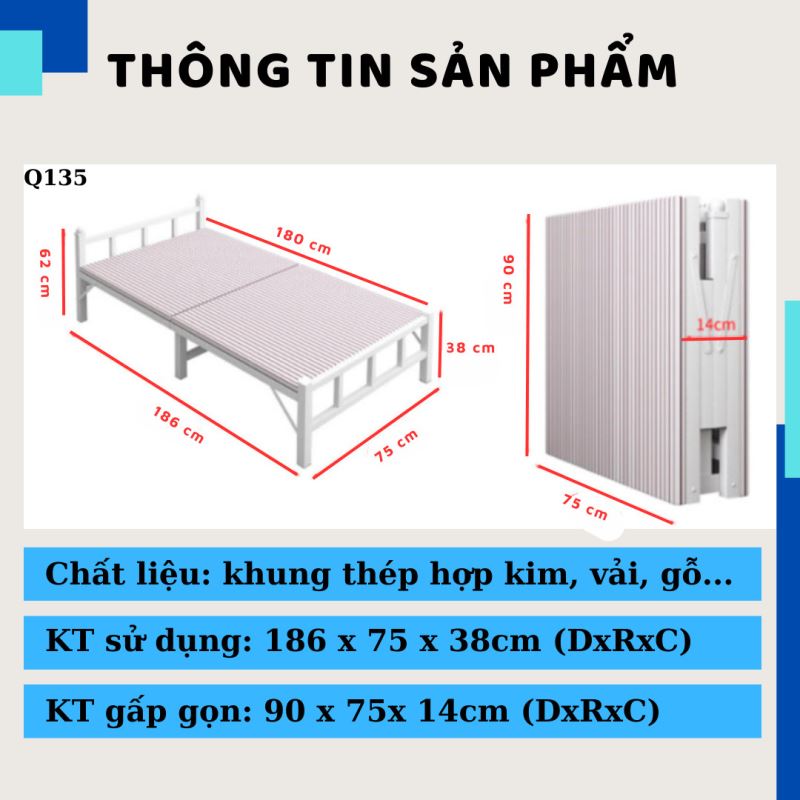 Giường gấp gọn đa năng Nikita NKT - Q135